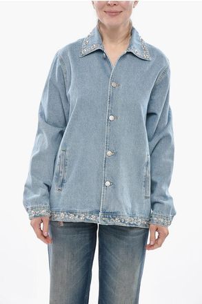 Coperni Medium Wash Denim Jacket With Decorative Snap Buttons size M
