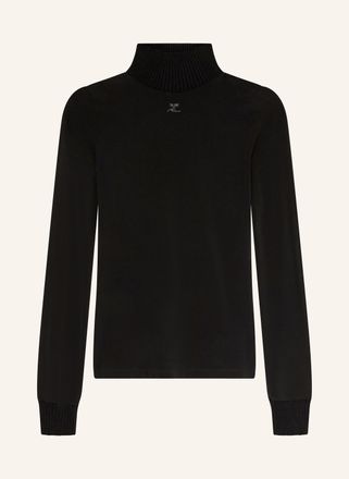Courr&egrave;ges Longsleeve Aus Mesh schwarz