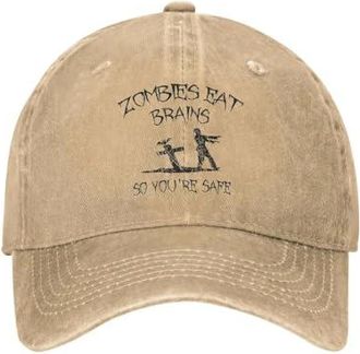 Generic Casquette Baseball d&eacute;contract&eacute;e Zombiesing Eat Brains pour Adolescents Unisex, Gymnase Estivale en Plein air Chapeau Routier y2k Bonnets Baseball &eacute;tan