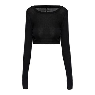 Rick Owens Femme, Tops, Noir, Taille: 42 FR Top Court Longues