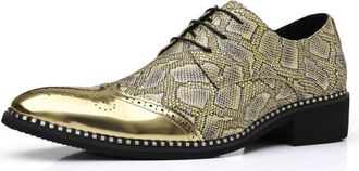 Generic Chaussures Ville pour Hommes Chaussures Oxford en Cuir PU À Bout Golf avec Broguing Derby Formelles pour Les Affaires Et Les Mariages,dor,44.5 EU