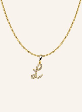 Cada Cada Kette Tiny Diamond Letter L gold