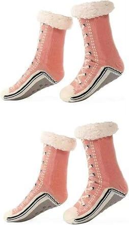 Generic Accordinglye Chaussons dhiver ultra épais en cachemire - Unisexe - Super doux, chaud et confortable - Doublure en polaire antidérapante, 2 pièces N, T