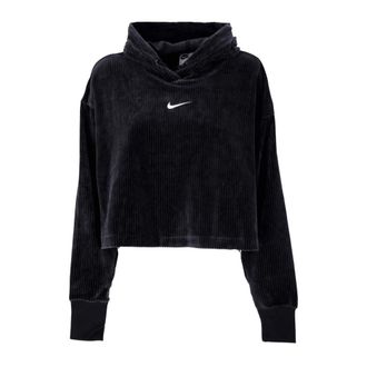 Nike Samt-Cropped Hoodie - - Sport - Damen - Schwarzk - L