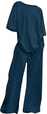 Generic Ensemble de salon pour femmes 2026 printemps/&eacute;t&eacute; mode d&eacute;contract&eacute;e couleur unie taille haute en dentelle boutonn&eacute;e manches longues ensemble surv&ecirc;temen