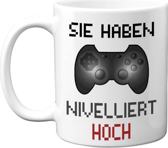 Stuff4 Geburtstag Gamer Geschenke - Sie Haben Nivelliert Hoch Tasse - Zocken Gaming Videospiel Tasse für Männer und Frauen, 325 ml Premium-Keramiktasse, Spül