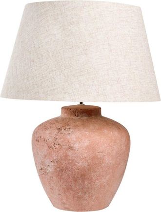 Beliani Tischlampe BARTON Keramik Braun