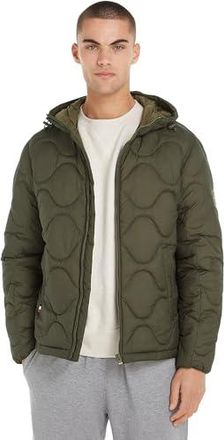 Tommy Hilfiger Veste Matelassée Homme avec Capuche, Multicolore (Army Green), XL