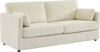 Sweeek 2-Sitzer-Sofa mit abnehmbaren Stoffbez&uuml;gen, Stoff, Wei&szlig;