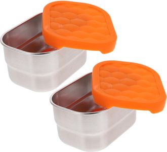 Pretyzoom 2st&uuml;cke Edelstahl Sch&uuml;ssel mit Deckel Lebensmittelboxen f&uuml;r K&uuml;che Praktische Aufbewahrungsboxen Luftdichte Edelstahlboxen Vielseitig Einsetzbar f&uuml;r Ba