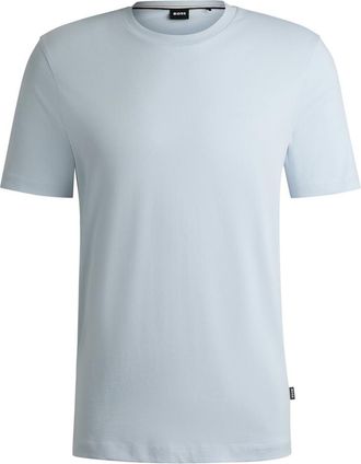 HUGO BOSS Unifarbenes T-Shirt mit gummiertem Logo-Schriftzug in