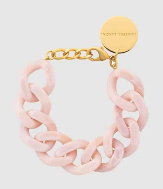 Vanessa Baroni Bracelet Flat Chain Ivory Rose Marble