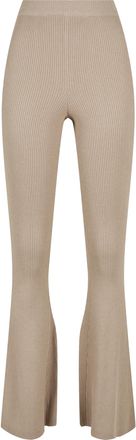 Urban Classics Damen Ladies Rib Knit Bootcut Leggings, lighttaupe, XL