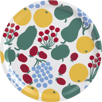 Marimekko Tori Serviertablett aus Birkenholz - verfeinern Sie Ihre K&uuml;chendekoration mit unserem ikonischen bunten Geschirr, stilvolles mittelgro&szlig;es Serviertable