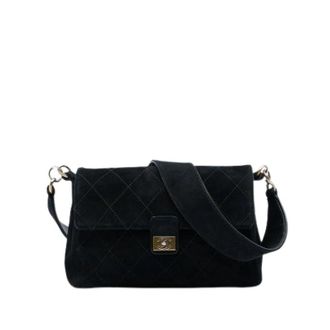 Chanel Pre-owned Quilted Suede Shoulder Bag - - Pre-owned - Damen - Schwarzk - ONE SIZE