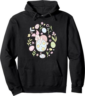 Disney Winnie the Pooh Piglet Easter Egg Pastel Spring Icons Pullover Hoodie