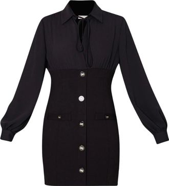 Liu Jo Femme, Robes, Noir, Taille: 40 FR Robe chemise en viscose stretch