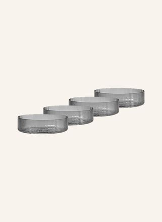 Ferm Living Ferm Living 4er-Set Schalen Ripple grau