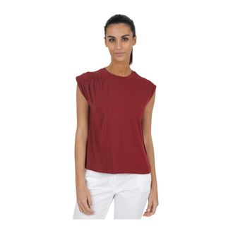 Alpha Studio L&auml;ssiges Baumwoll-T-Shirt - - Tops - Damen - Rot - S