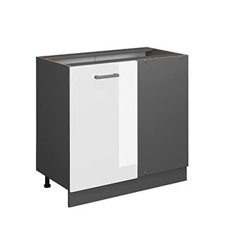 Vicco Meuble dangle R-Line, Blanc Haute Brillance/Anthracite, 86 cm sans Plan de Travail