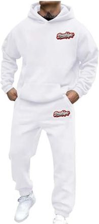 Generic Sweat a Capuche Homme Sweatshirt Hooded Ensemble Sweats &agrave; Capuche Imprim&eacute; Lettre pour Homme et Femme pour Automne et Hiver
