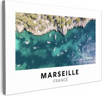 MuchoWow &copy; Wandbilder Gro&szlig; 120x80 cm XXL Wohnzimmer Wanddeko Schlafzimmer Zimmerdeko Fotowand Zimmer Deko auf Wand Dekoration Wall Art Marseille - Frankreich -