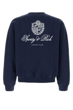 Sporty & Rich Script Sweatshirt - Navy