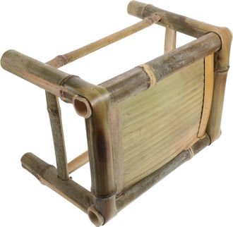Cabilock Handgefertigter Bambus hocker Vintage Fußhocker Niedriger Bambusstuhl für Balkon Garten Badezimmer Traditionell Kompakt und Vielseitig für Zuhause