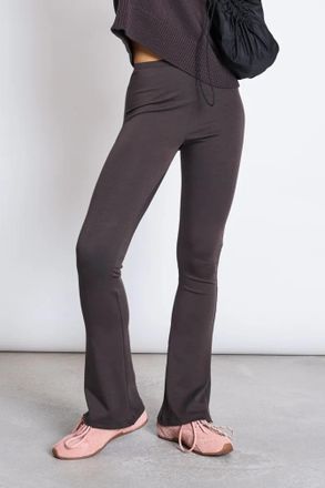JAN 'N JUNE Damen vegan Leggings Flared Schlammbraun