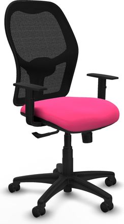 Piqueras y Crespo Rosa Schreibtischstuhl mit 1D-Armen, h&ouml;henverstellbare Lendenwirbelst&uuml;tze, ausgestattet mit 3 Positionen und Schneideschaum, Schwarz/Rosa