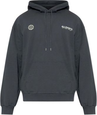 AllSaints Homme, Sweatshirts et sweats &agrave; capuche, Gris, Taille: XL Emblem Oversized Cotton Hoody