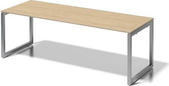 Bisley Cito Schreibtisch, 740 mm h&ouml;henfixes O-Gestell, Metall, Mp355 Dekor Ahorn, Gestell Silber, 80 x 220 x 85 cm