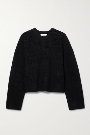 Co Pull En Laine Côtelée - Noir