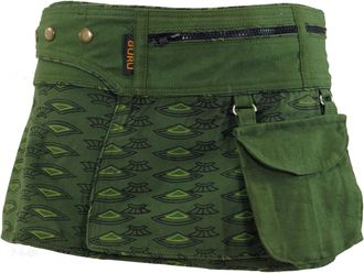 Guru Shop Wickelrock, Cacheur, Sidebag, Minirock - Olive, Damen, Baumwolle, Size:L/XL