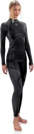 Sesto Senso Femme sous-V&ecirc;tement Thermique Ensemble Maillot de Corps Fonctionnel &agrave; Manches Longues Haut et Cale&ccedil;on Pantalon Long Fonctionnel Bas Base Layer Thermo 