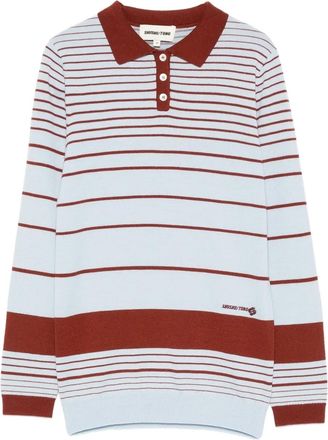 Shushu/Tong polo en maille fine à rayures - Bleu