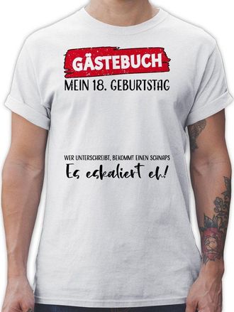 Shirtracer T-Shirt Gästebuch 18. Geburtstag I Achtzehnter I 18ter 18. Geburtstag