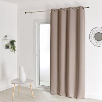 HOME MAISON Homemaison - Rideau occultant uni M1 non feu Lin 140x260 cm