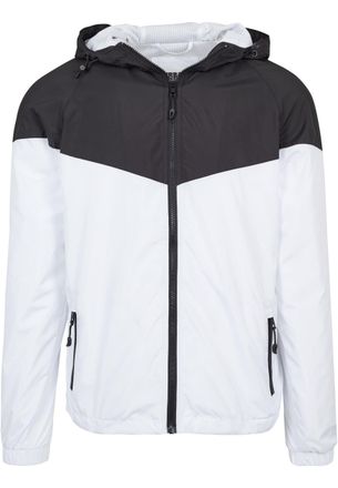 Urban Classics Herren Jacke 2 - Tone Tech Windrunner TB2107, Gr. X-Large (Herstellergröße: XL), Mehrfarbig (Black/White 00050)