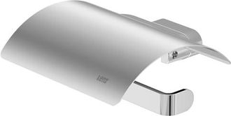 Lenz Toilettenpapierhalter Aura Chrom mit Deckel - wandmontierter WC-Papierhalter aus Metall - Staub- & feuchtigkeitsgesch&uuml;tzt f&uuml;rs Bad - 3413702