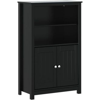 vidaXL Vidaxl - Armoire de salle de bain berg noir 69,5x34x110 cm pin massif