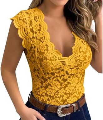 Generic Ensemble Lingerie Femme Sexy Col V Rotique Hot Transparente Chemise Dentelle Brod&eacute;E Dos Ouverte Teddy Babydoll Travestie Combishort Club Libertin pour