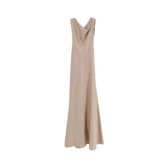 Actualee Femme, Robes, Beige, Taille: 40 FR Robe Longue en Satin
