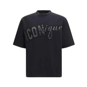 Dsquared2 Homme, Tops, Noir, Taille: XL T-shirt en coton avec logo 3D