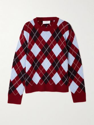 La Ligne Hamish Pullover Aus Einer Woll-kaschmirmischung Mit Argyle-muster - Mehrfarbig