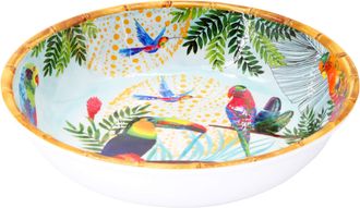 Les Jardins de la Comtesse Großer Suppen- oder Pastateller - Multicolor - Tukanen aus Rio - MelARTmine Geschirr Kollektion - Ø 23 cm