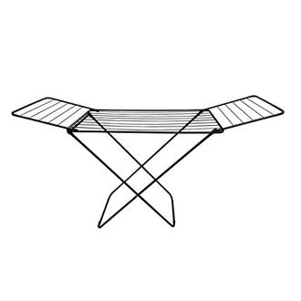 MSV Zusammenklappbarer Wäscheständer mit Flügeln, 18 m Trockenfläche, Praktisches und Kompaktes Design, Ideal für Innen und Außen, Farbe Schwarz, Standard