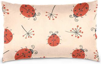 Linomo Kissenbezug 50x65 cm, Süß Marienkäfer Dekorative Kissenbezug Kissenhülle für Couch Sofa Bett Hause
