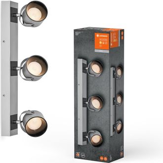 Ledvance DECOR SPOT JUPITER, 16,5W, 550lm, silber, Spotleuchte, verstellbare Köpfe, vielseitig anwendbar, Innenraumspot, warmweiße Lichtfarbe, hochwertige Opti