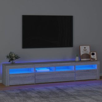 vidaXL Vidaxl - Meuble tv avec lumi&egrave;res led Sonoma gris 210x35x40 cm
